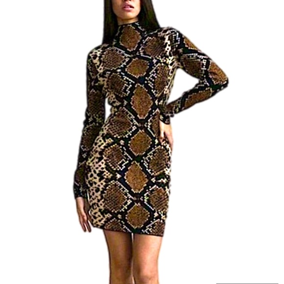 Zara | Dresses | Zara Snakeskin Knit Bodycon Dress | Poshmark